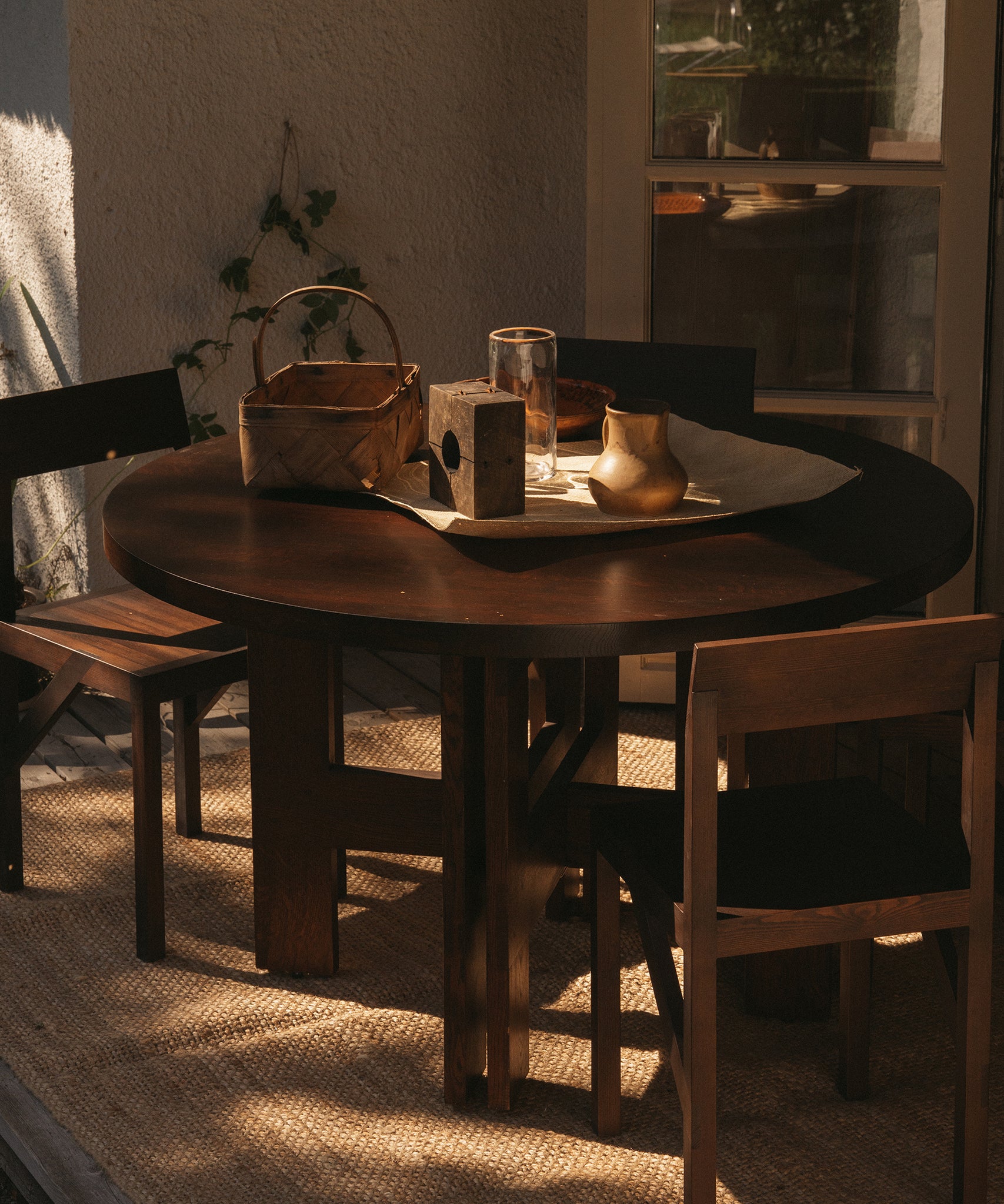 Farmhouse Round Trestle Table by Frama | Contemporary Design | TRNK